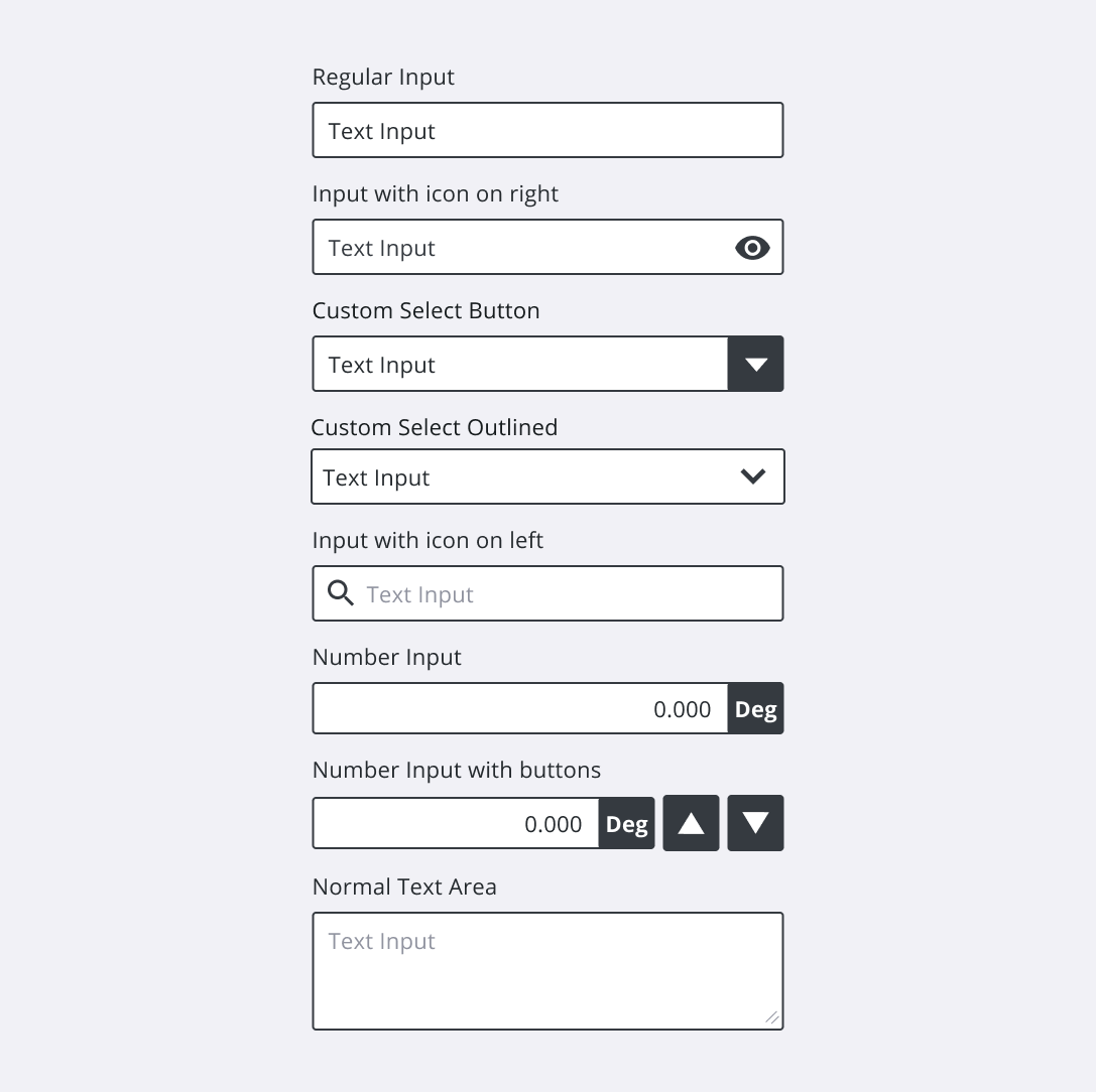 Inputs Trimble Modus Design System